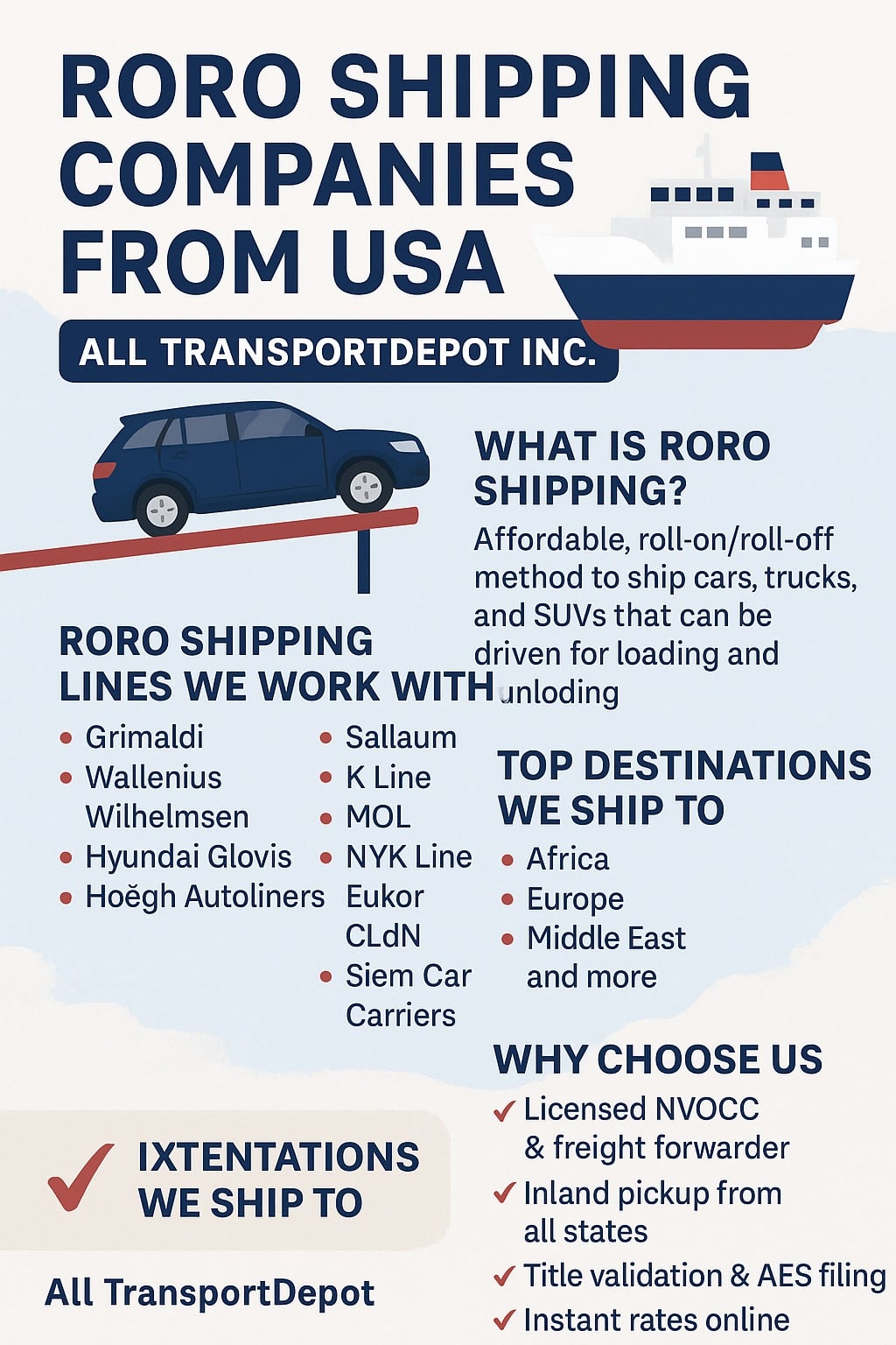 RORO Shipping Companies from USA - ALL TRANSPORTDEPOT