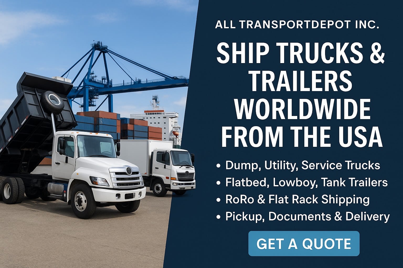 How to Ship Trucks and Trailers from the USA - ALL TRANSPORTDEPOT